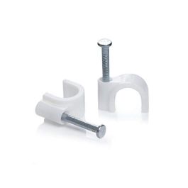 Pace Round 6mm Cat5, Cat6 Cable Clips Secure Fastenings Cables 100 Pack ...
